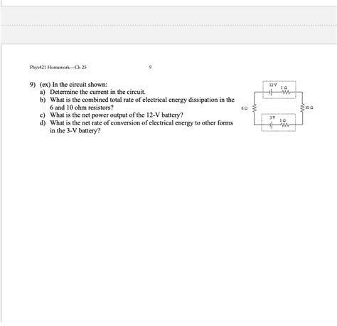 Solved Ex In The Circuit Shown A Determine The Chegg