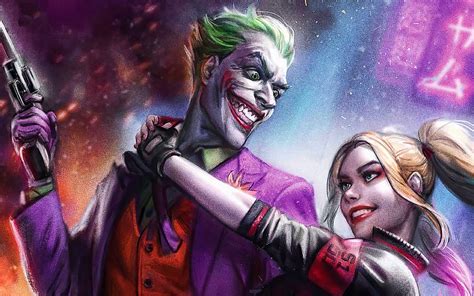 Joker And Harley Quinn 3D Art Supervillains DC Comics Joker Harley