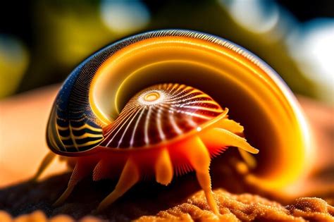 Premium Photo Closeup Of Spiral Shell Details Snail Swirl Science And