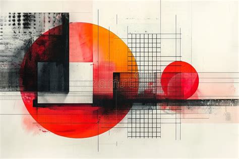 Abstract Geometric Artwork With Bold Red And Orange Shapes Ideal For