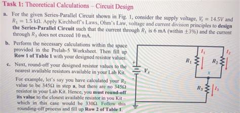 Solved Task Theoretical Calculations Circuit Design A Chegg