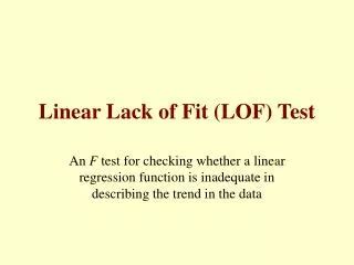 PPT Simple Linear Regression F Test For Lack Of Fit PowerPoint Presentation ID 2597548