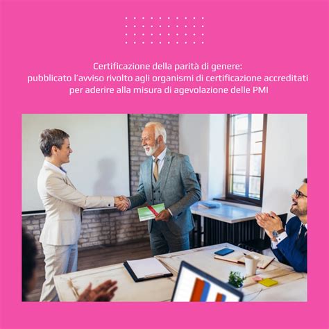 Certificazione della parità di genere pubblicato lAvviso rivolto agli
