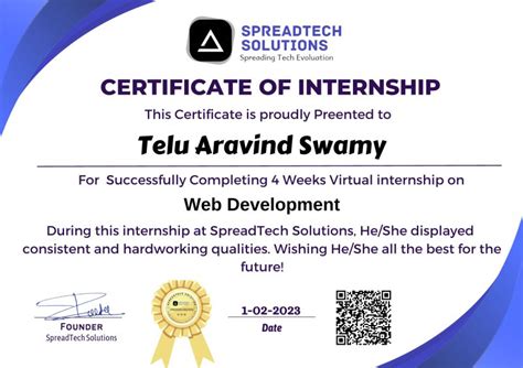Aravinda Swamy Telu On Linkedin Spreadtech Spreadtechinternship