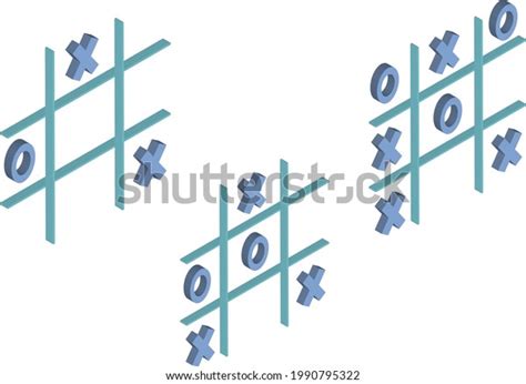 Game Tic Tac Toe Isometric View Stock Vector Royalty Free Shutterstock