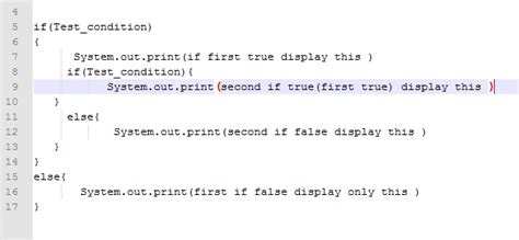 nested if else in java programming language code for java c