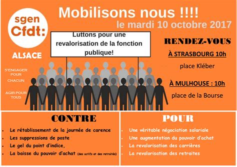 Fonction Publique appel à la mobilisation le 10 octobre SGEN CFDT