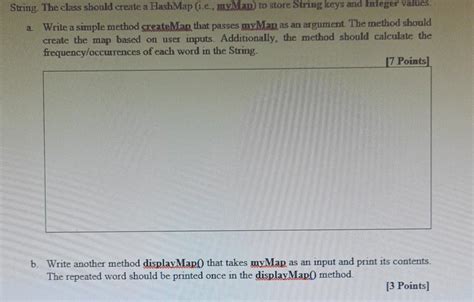 Solved 21 String The Class Should Create A Hashmap Ie