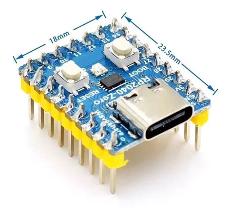 Raspberry Pi Pico Headers Rp2040 Zero Mcu Mini Led Rgb Usb C 245 En