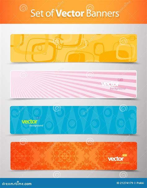 Set Of Abstract Colorful Web Headers Stock Vector Illustration Of Grunge Card 21274179