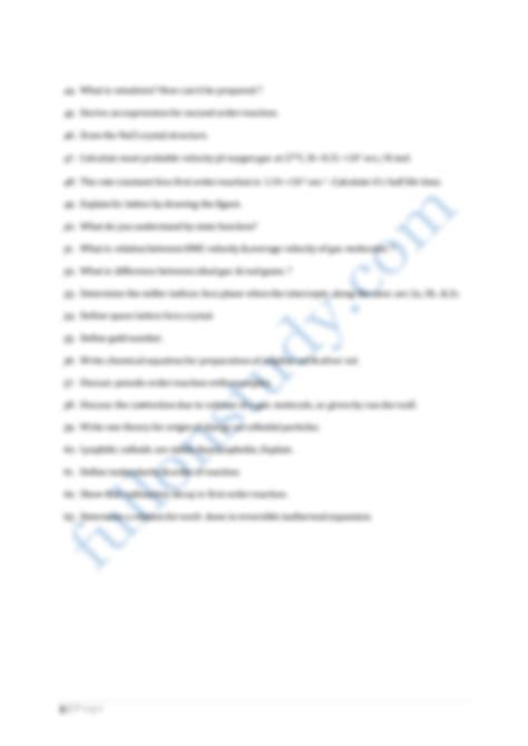 Solution Physical Chemistry 1st Year Studypool