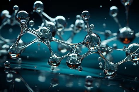Premium Ai Image Abstract Molecular Structure On Blue Background Science Cosmetic Medical