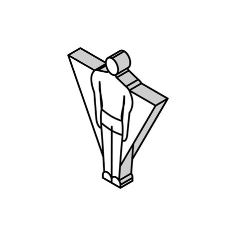 Inverted Triangle Male Body Type Isometric Icon Vector Illustration