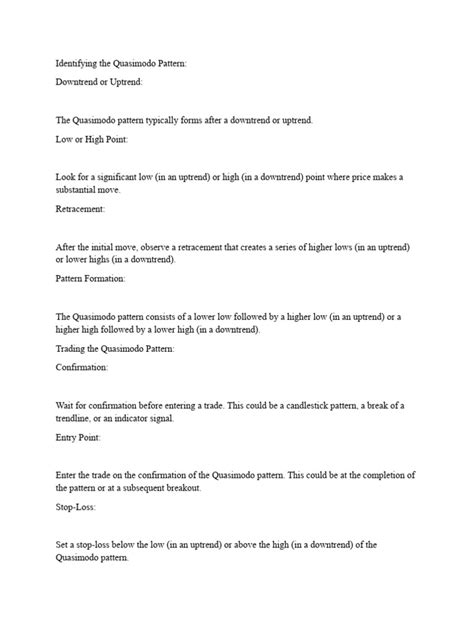 Identifying The Quasimodo Pattern Pdf Business