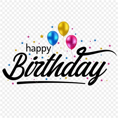 Pegatina De Fondo Transparente De Feliz Cumpleaños Con Globos De