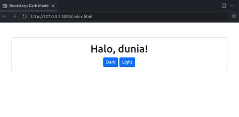 Mencoba Bootstrap Dark Mode Ruang Developer