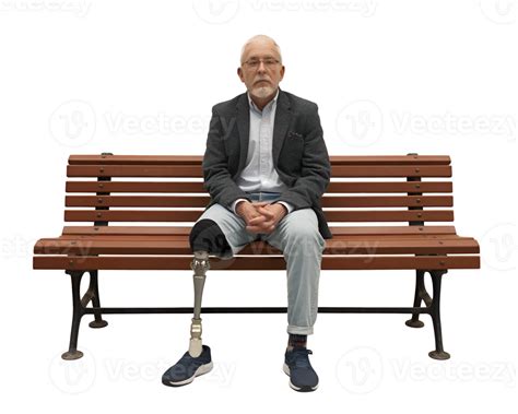 Older Man With Prosthetic Leg Sitting 55210649 Png