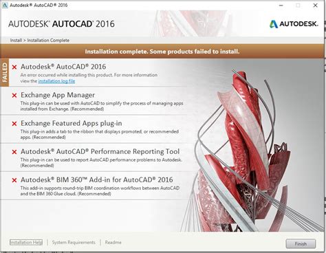 Autocad 2016 Failed Installation Autodesk Community