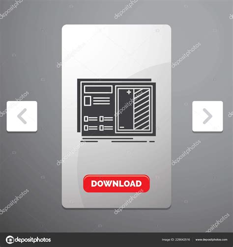 Blueprint Design Drawing Plan Prototype Glyph Icon Carousal Pagination Slider Stock Vector Image