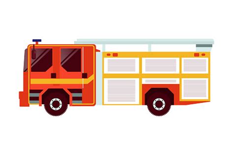 빨간 소방차 응급 차량 현대 평면 스타일 벡터 일러스트 레이 션입니다 소셜 미디어 템플릿 계단에 대한 스톡 벡터 아트 및 기타 이미지 Istock