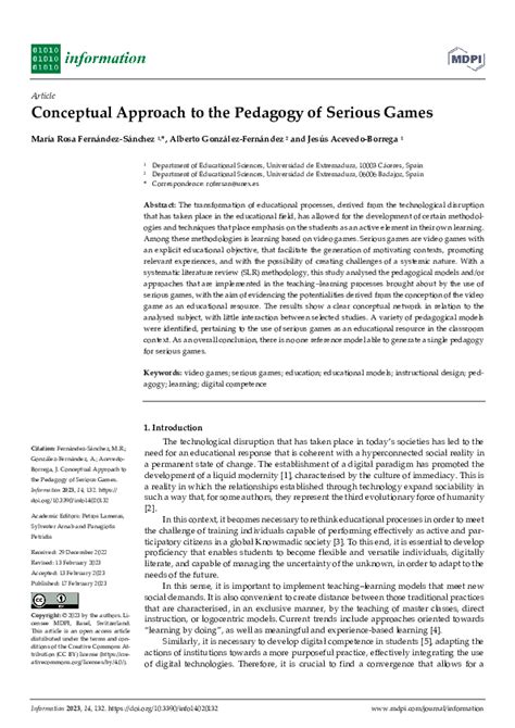 pdf conceptual approach to the pedagogy of serious games