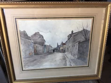 Tableau Dessin Aquarelle Village De France Eur Picclick Fr