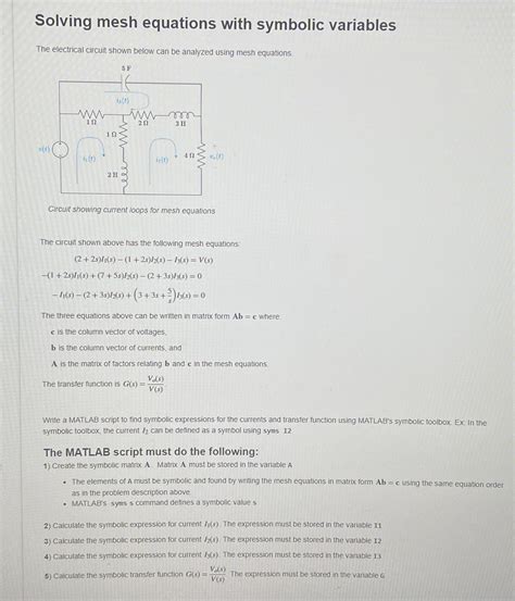 solved solving mesh equations with symbolic variablesthe