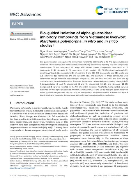 Pdf Bio Guided Isolation Of Alpha Glucosidase Inhibitory Compounds