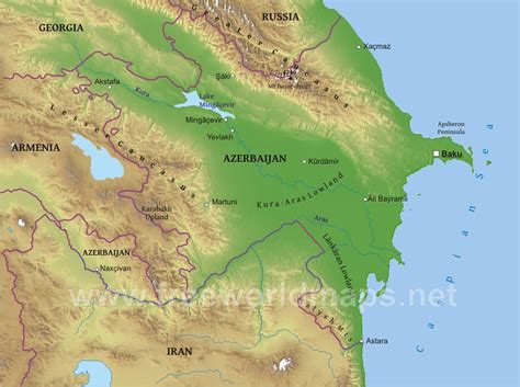 Azerbaijan Physical Map