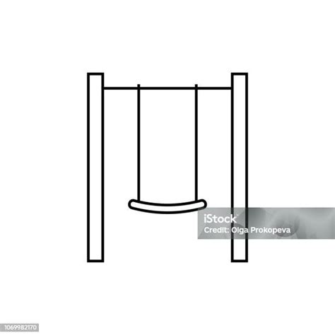개념 선 아이콘 그네 선형 그네 개념 개요 기호 디자인입니다 웹 및 모바일이 간단한 요소 그림을 사용할 수 있습니다 그네에 대한 스톡 벡터 아트 및 기타 이미지 Istock