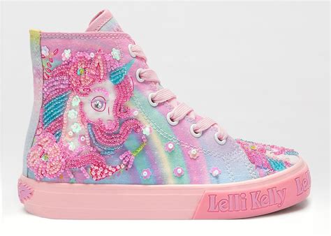 Lelli Kelly Lk3488 Unicorn Mid Canvas Boots Hi Tops Multi Fantasia