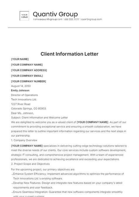 Free Client Satisfaction Letter Template To Edit Online