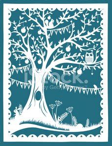 Paper Cut Tree Stock Vector Royalty Free FreeImages