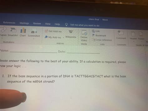 Solved Chem Final Word References Mailings Review II Chegg