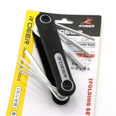 Foldable Hex Key Set Chrome Vanadium Steel Zener Diy Store