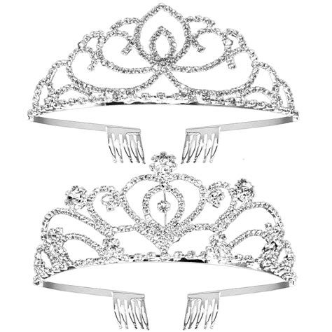 Giracoa Crystal Rhinestone Bridal Tiara 2 Pack Elegant Wedding Crown