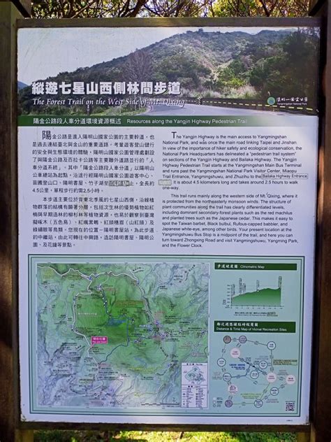 陽明山公車總站七星山苗圃登山口水車寮步道頂湖竹子湖逍遙遊 健行筆記