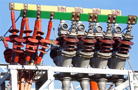 Copper Bars Of The Electrical System Of The Power Plant Stock Photo Image Of Isolator