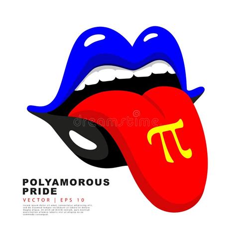 Blue Black Lips With A Red Tongue Sticking Out The Concept Of The