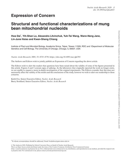 Pdf Structural And Functional Characterizations Of Mung Bean Mitochondrial Nucleoids