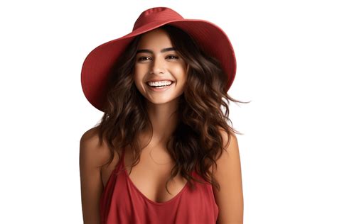 AI Generated Medium Shot Beautiful Tourist In Pink Dress Happy On Transparent Background AI