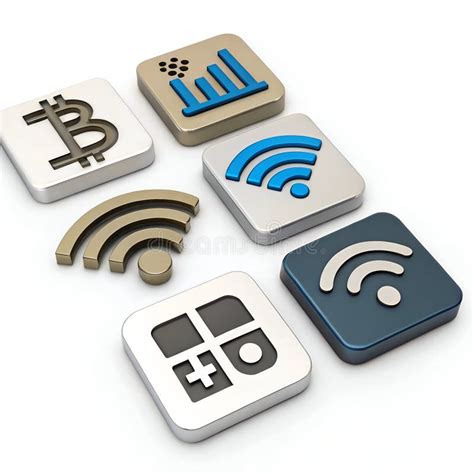 Mobile Data Connectivity Icon Pack 3d Illustration Wireless Internet Symbol Isolated On White