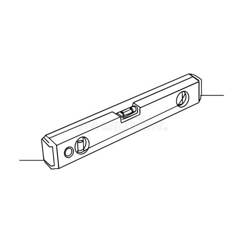 Spirit Level Tool Vector Line Art Design For Precise Horizontal Measurement And Construction