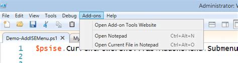 Using The Addonsmenu Property In The Powershell Ise