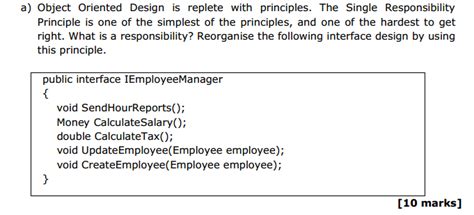 Oop Single Responsibility Principle Stack Overflow
