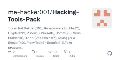 GitHub Me Hacker001 Hacking Tools Pack Trojan Rat Builder 310