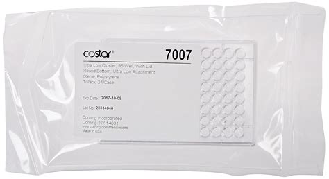 Corning Polystyrene Round Bottom Ultra Low Attachment Microplate With Lid Case Of