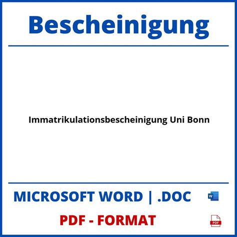 immatrikulationsbescheinigung uni bonn pdf word