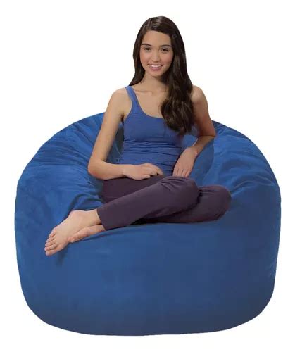 Puff Cama Gigante Redondo Suede 120x50 Enchimento Sala