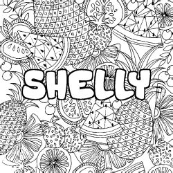 Coloración del nombre SHELLY decorado búhos Mega Dibujos